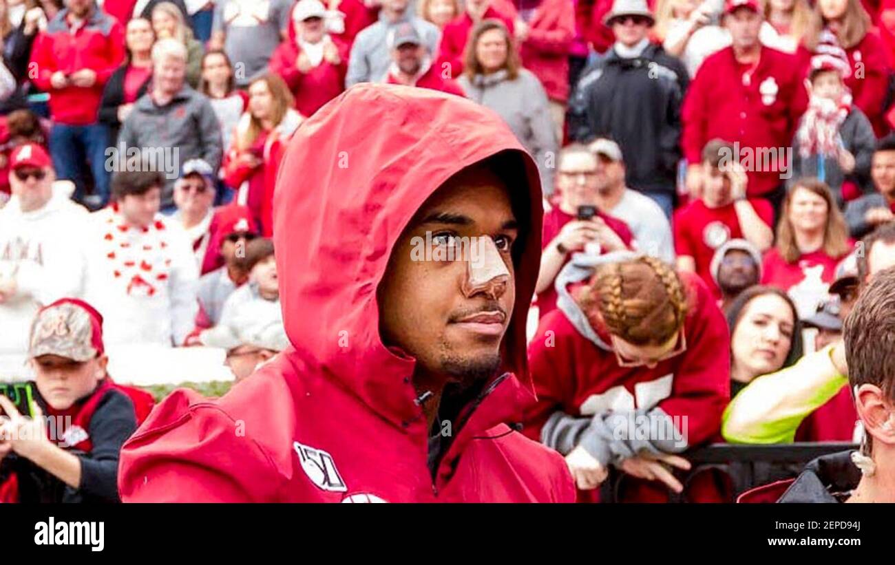 Alabama quarterback Tua Tagovailoa watches the Western Carolina-Alabama ...