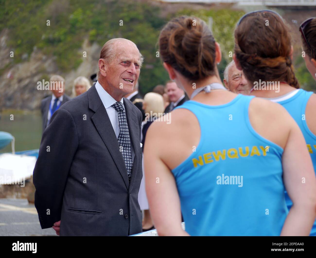Newquay, Cornwall, England, 1st July 2014. HRH Philip duke of Edinburgh ...