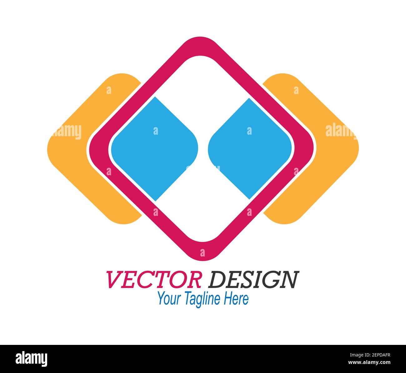 Interlacing of squares. Color template for logo, sticker, emblem or ...