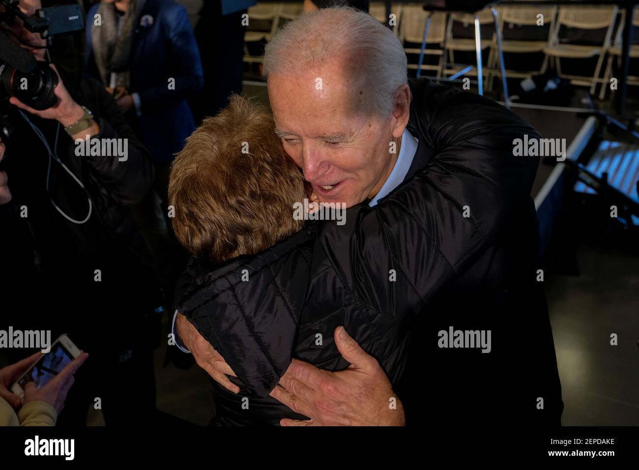 Presidential candidate, former Vice President Joe Biden embraces his supporter during his “No ...