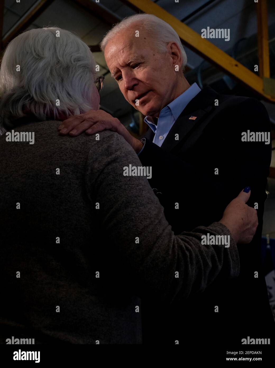 Presidential candidate, former Vice President Joe Biden speaks with his ...