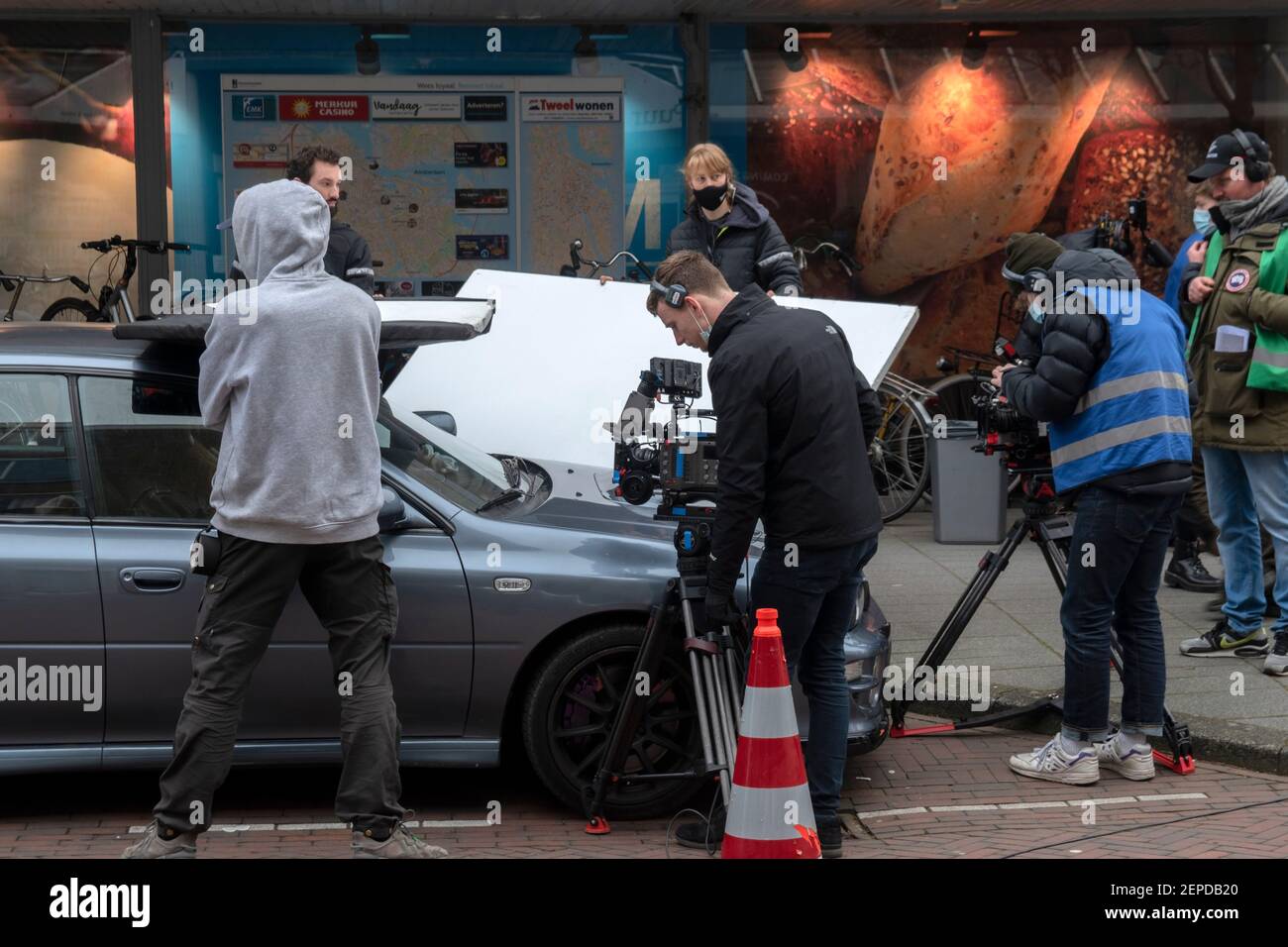 Filming A Car Scene At Amsterdam The Netherlands 27-2-2012 Stock Photo ...