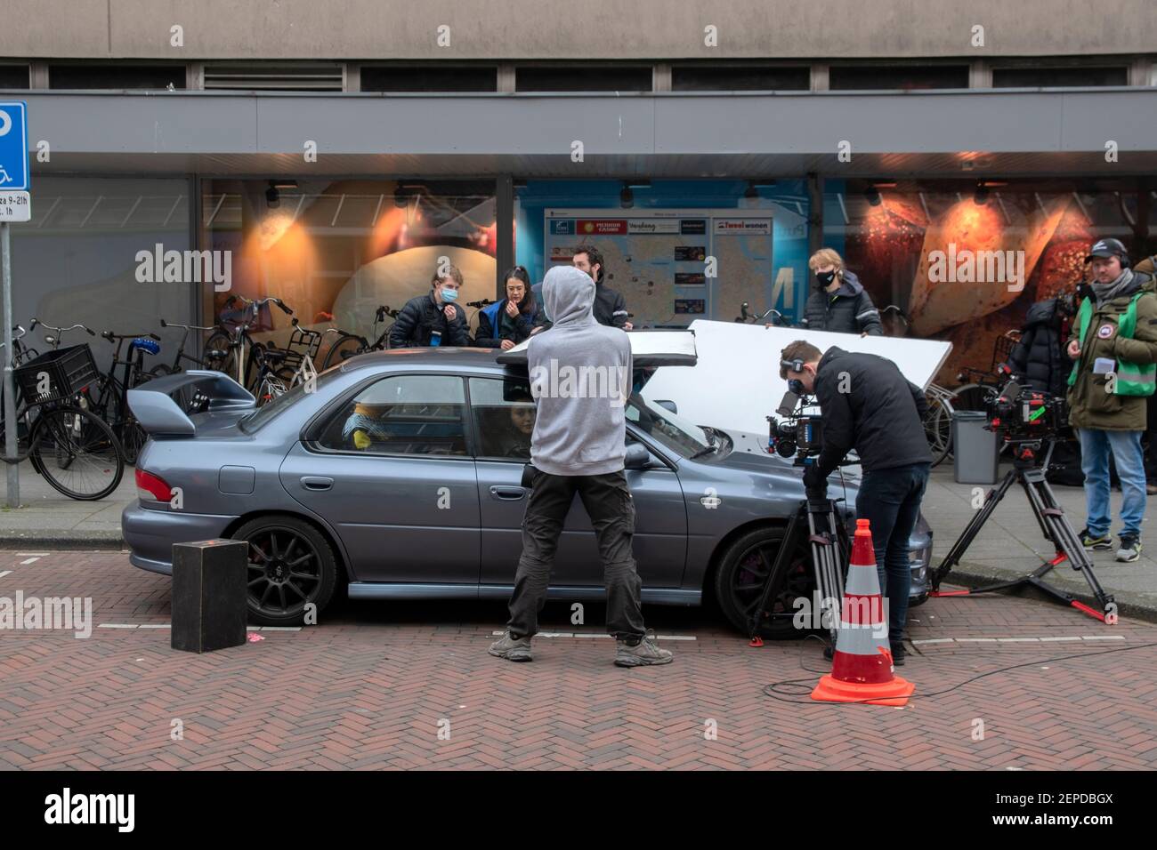 Filming A Car Scene At Amsterdam The Netherlands 27-2-2012 Stock Photo ...