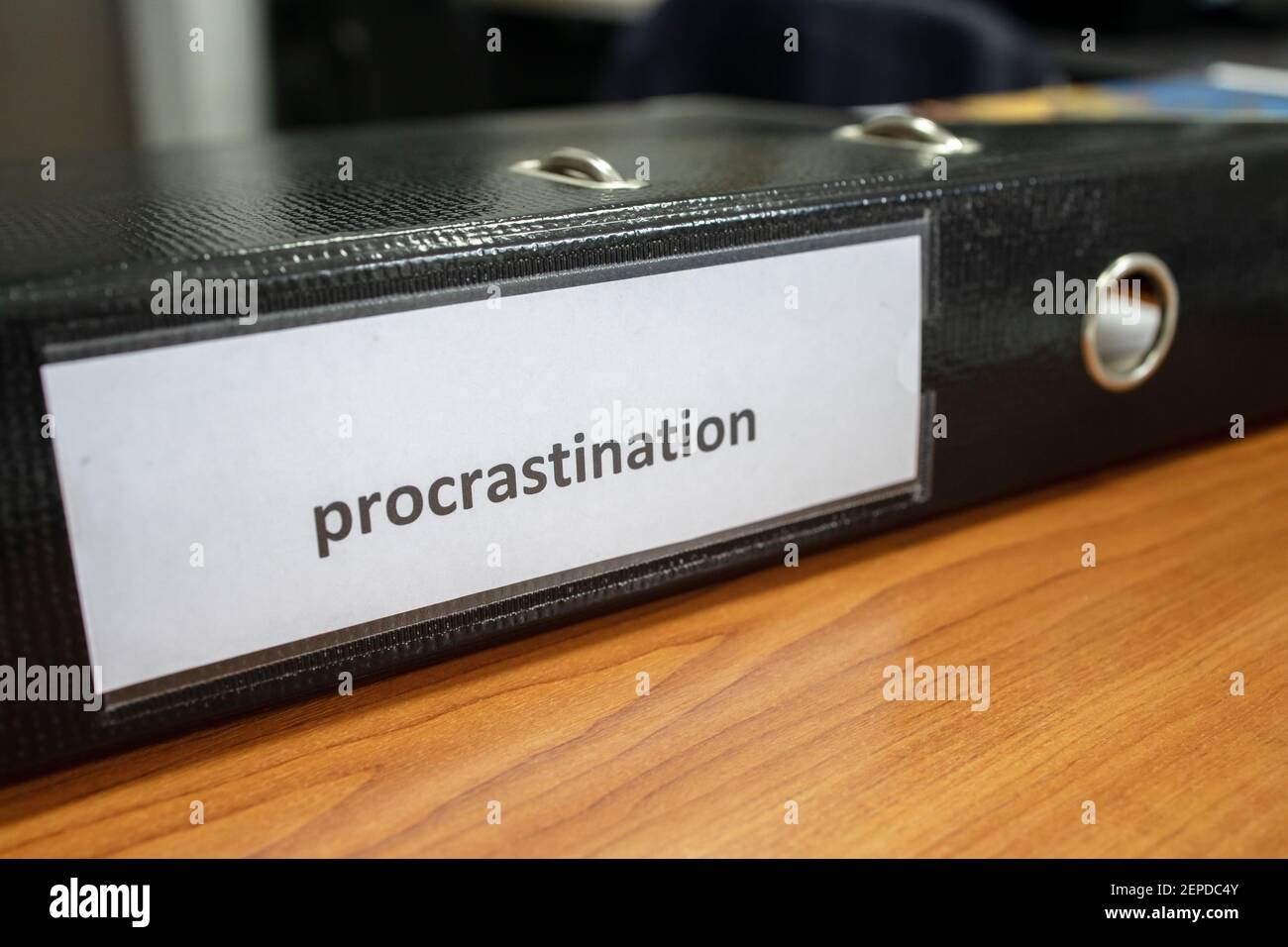 procrastination concept.procrastinating problem. written word at paper ...