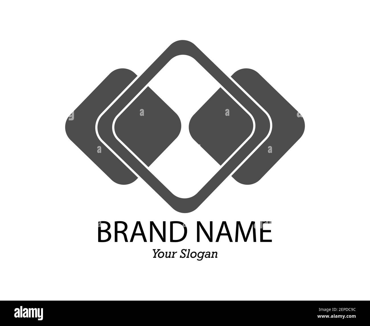 Interlacing of squares. Template for logo, sticker, logo, brand and ...