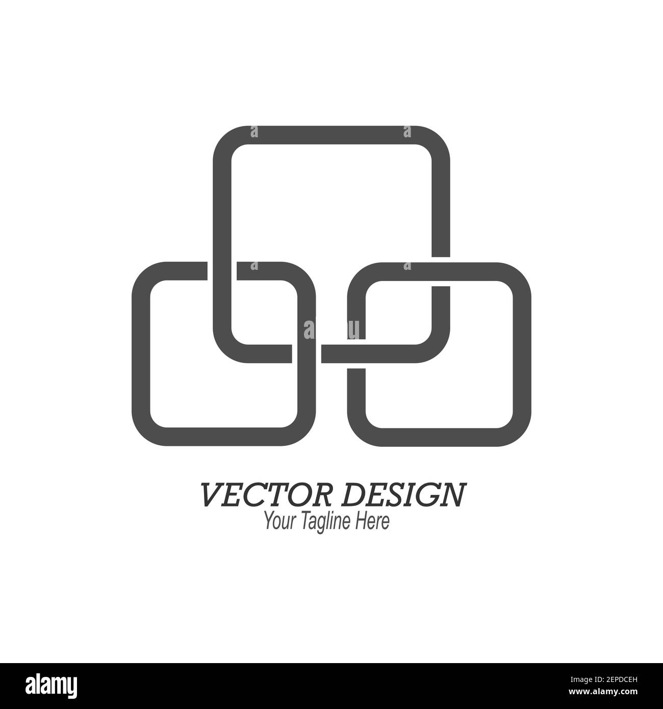 Interlacing of squares. Template for logo, sticker, logo, brand and ...