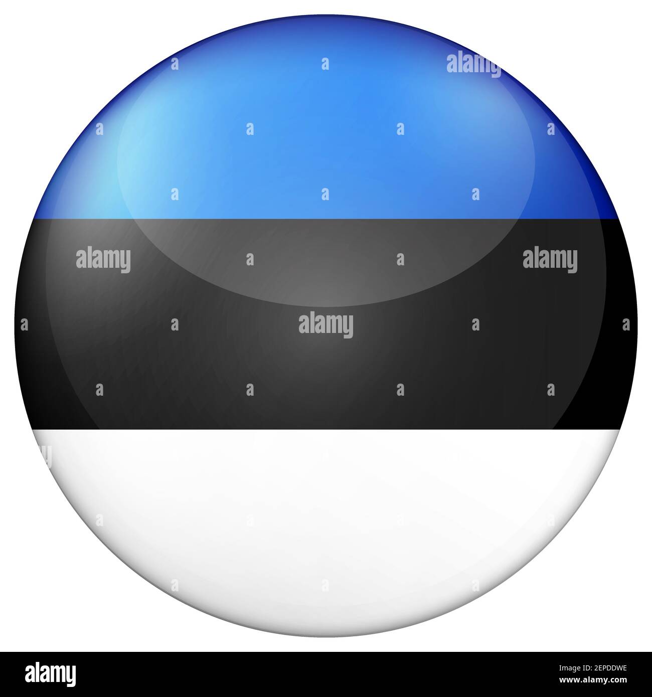 Glass light ball with flag of Estonia. Round sphere, template icon ...