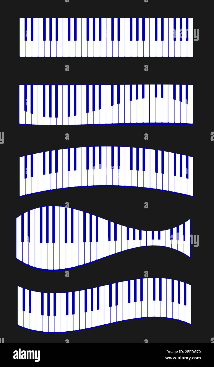 Realistic piano keys set. Musical instrument keyboard. Vector ...
