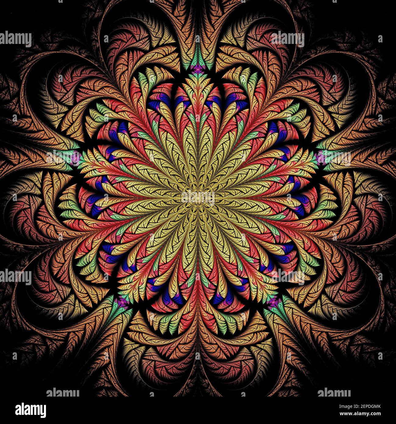 Flame Fractal Flower Design Stock Photo - Alamy