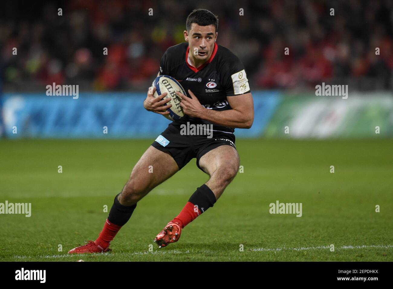 Alex Lozowski of Saracens in action with the ball during the Heineken ...