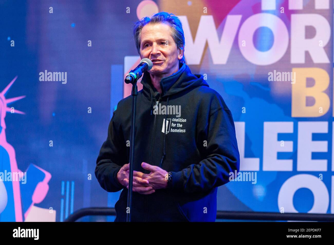 David Giffin, Executive Director of Coalition for the Homeless, speaks ...