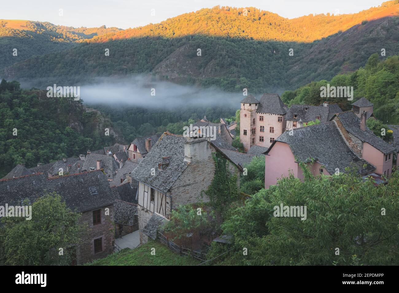 Hillside view of the quaint and charming medieval French village of ...