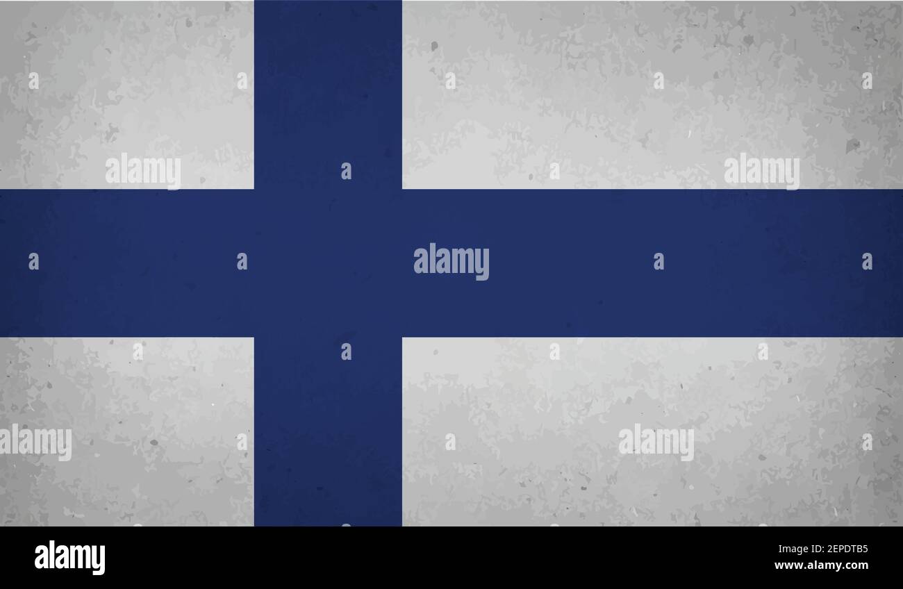 Vector Illustration Cool Grunge And Distressed Flag Of Finland Stock ...