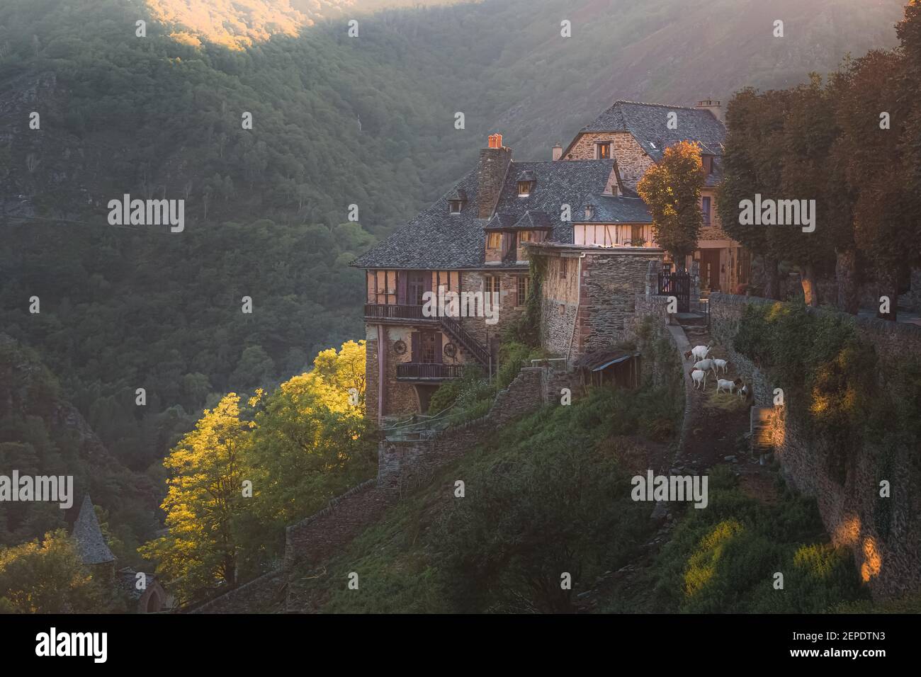 Historic hillside village conques france hi-res stock photography and ...