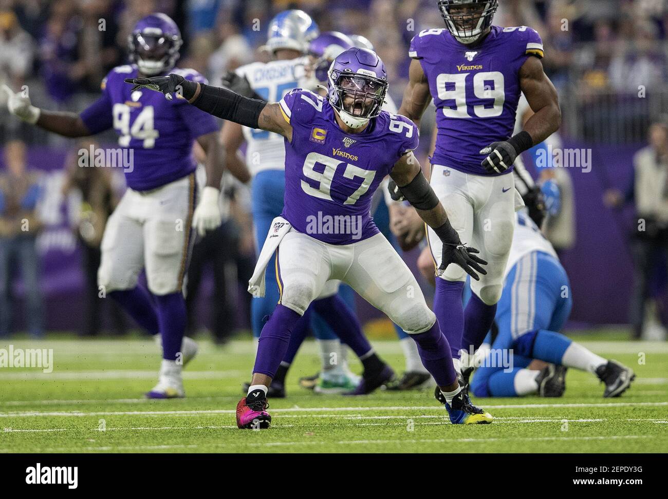 Minnesota Vikings' Everson Griffen (97) celebrated after sacking ...