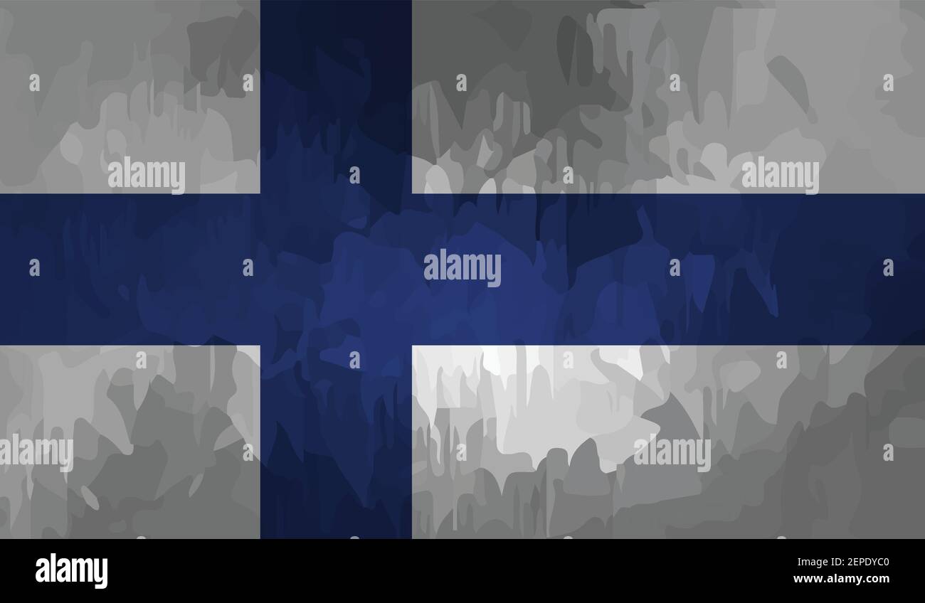 Vector Illustration Cool Grunge And Distressed Flag Of Finland Stock ...