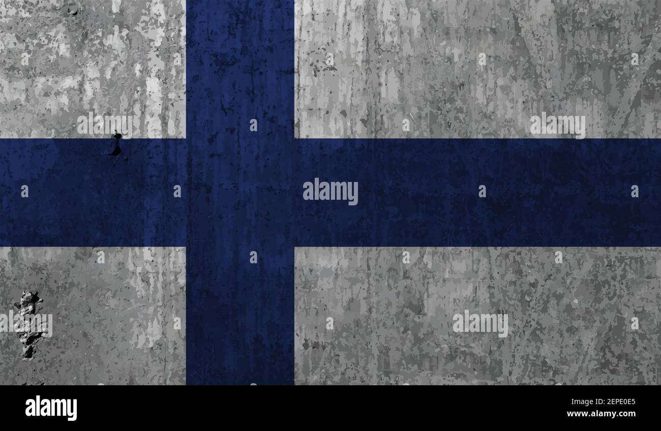 Vector Illustration Cool Grunge And Distressed Flag Of Finland Stock ...