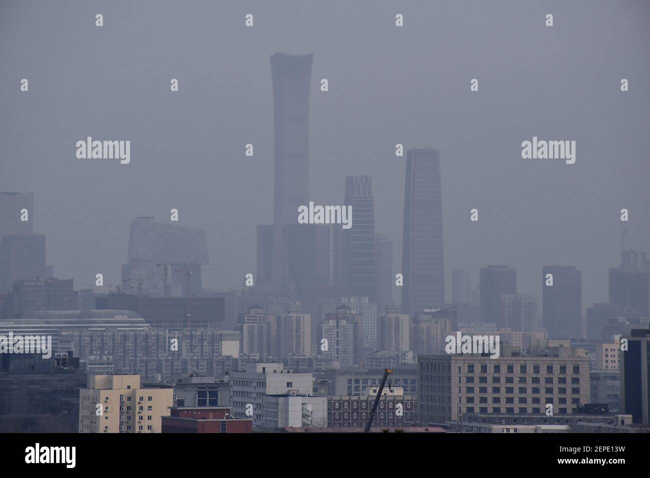 Local landmarks is covered with serious haze in Beijing, China, 9 ...