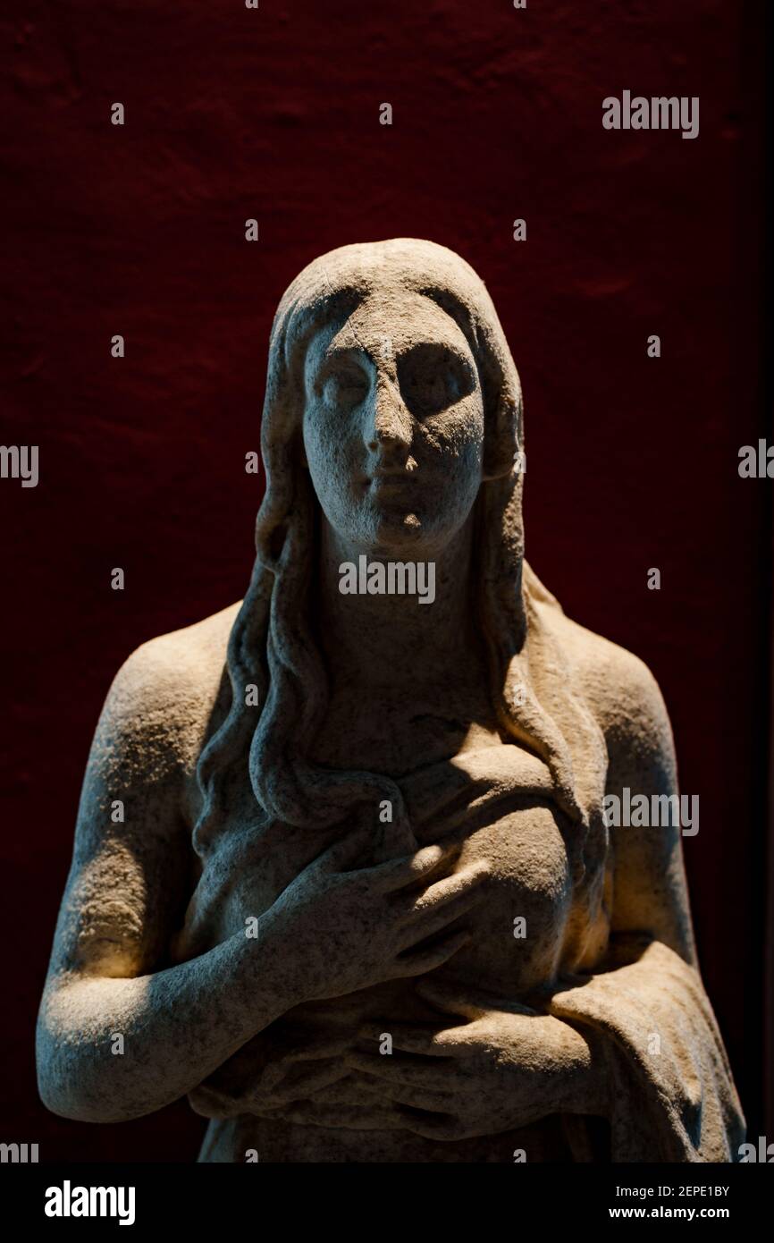 Sculpture of antiquity in the form of a statue of a woman Stock Photo ...