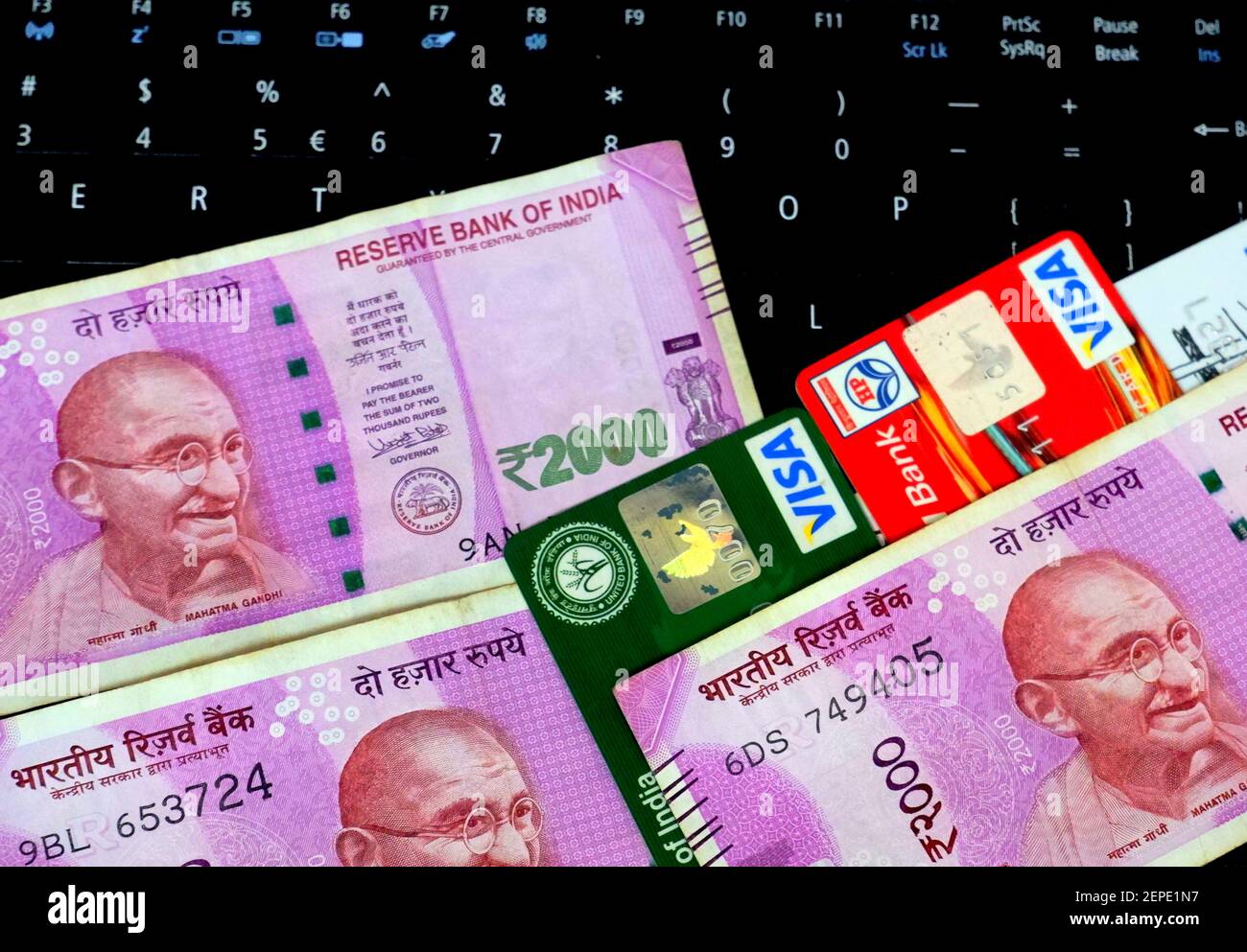 In this photo illustration an Indian Currency Note of Rupees Two ...