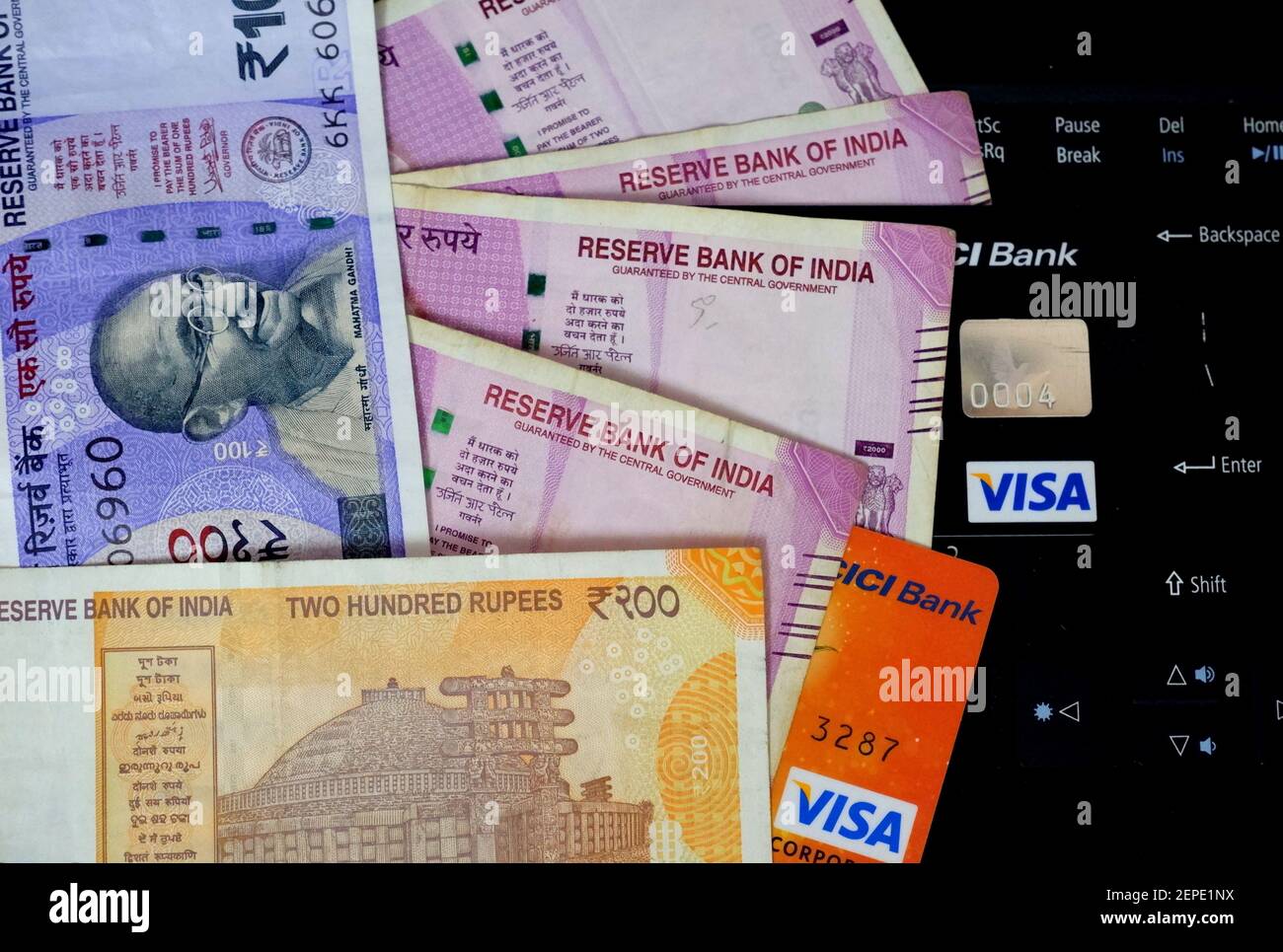 In this photo illustration the Indian Currency Note of Rupees Two ...