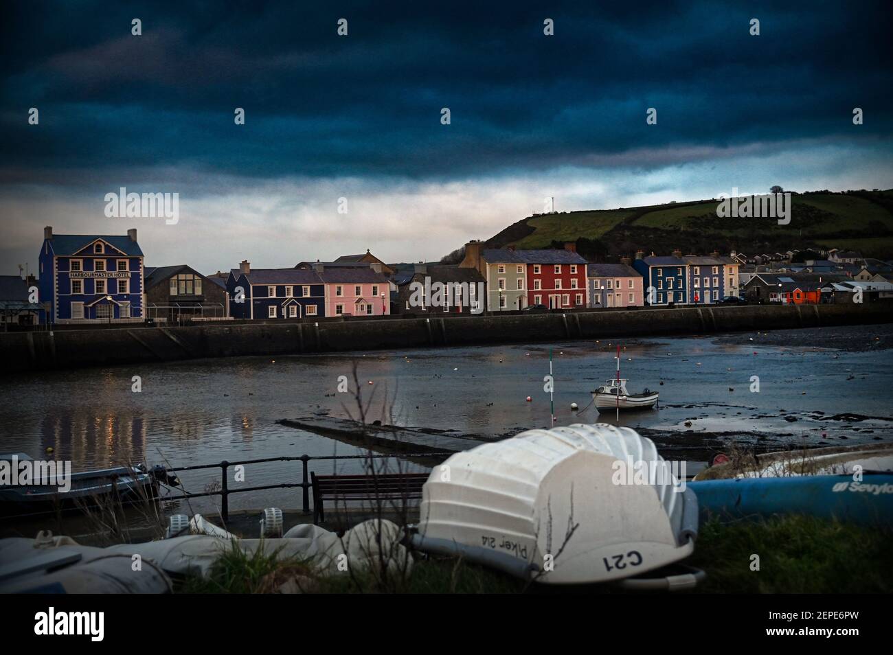 © Licensed to Andrew Chittock 27/02/2021 aberaeron harbour in the ...