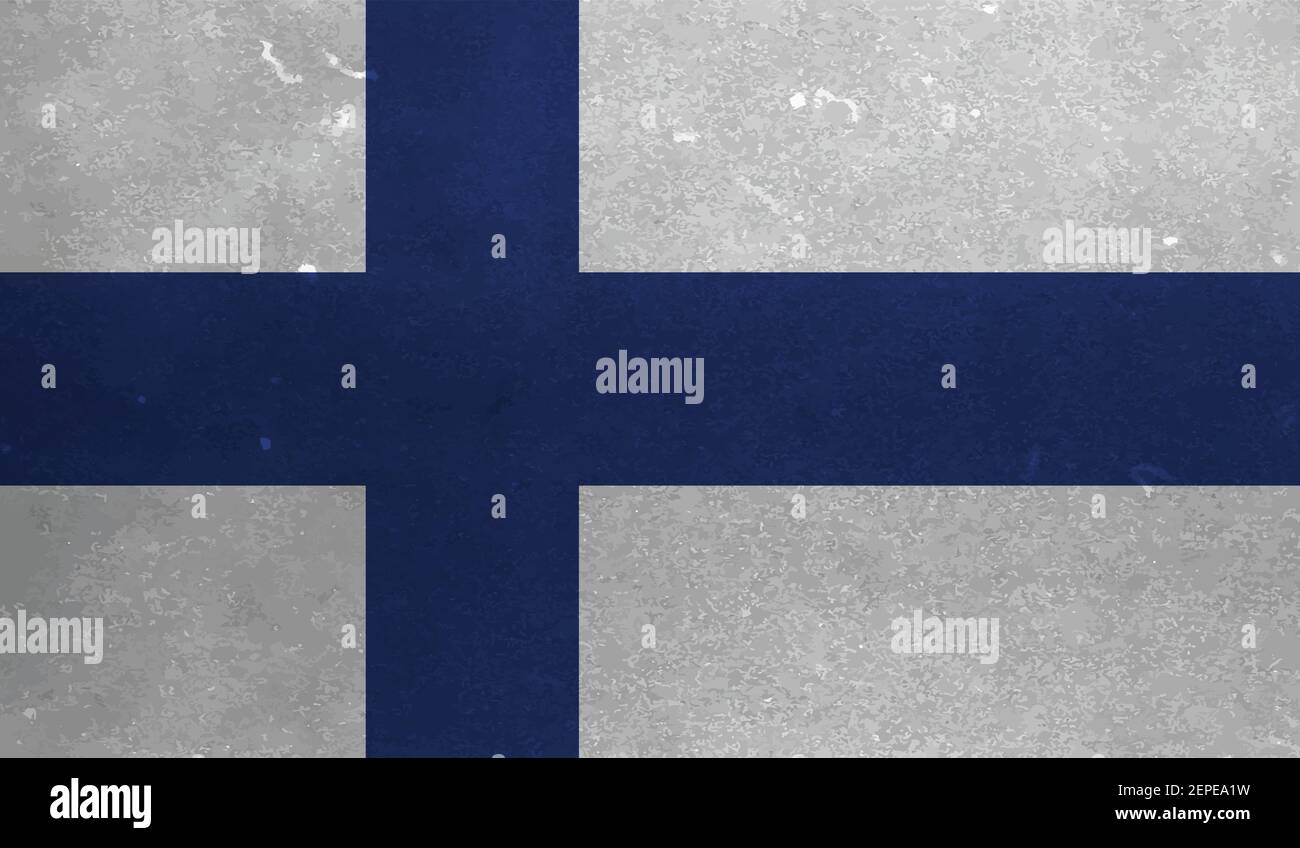 Vector Illustration Cool Grunge And Distressed Flag Of Finland Stock ...