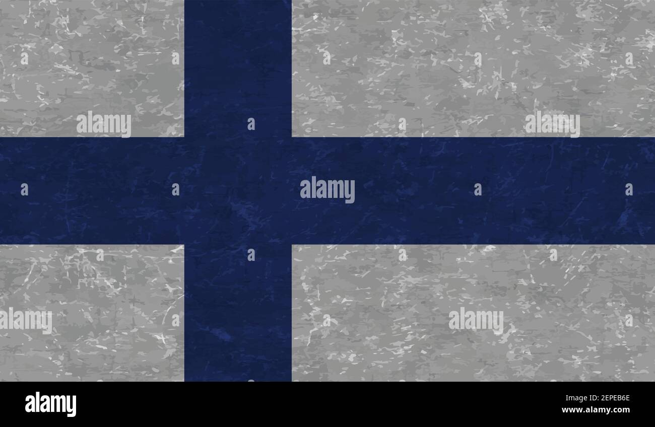 Vector Illustration Cool Grunge And Distressed Flag Of Finland Stock ...
