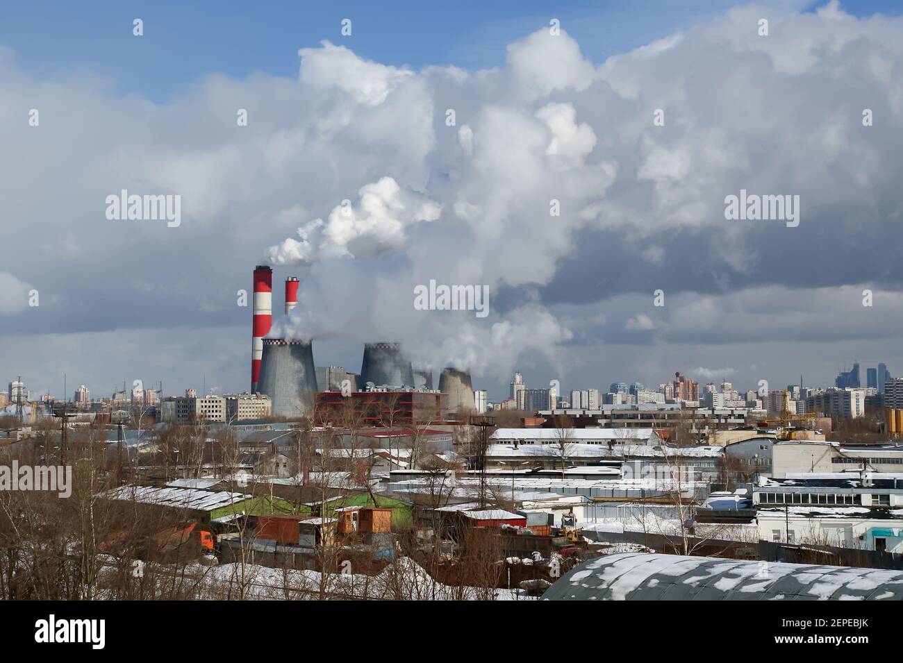 power station workers in the industrial area, Moscow, Russia Stock ...