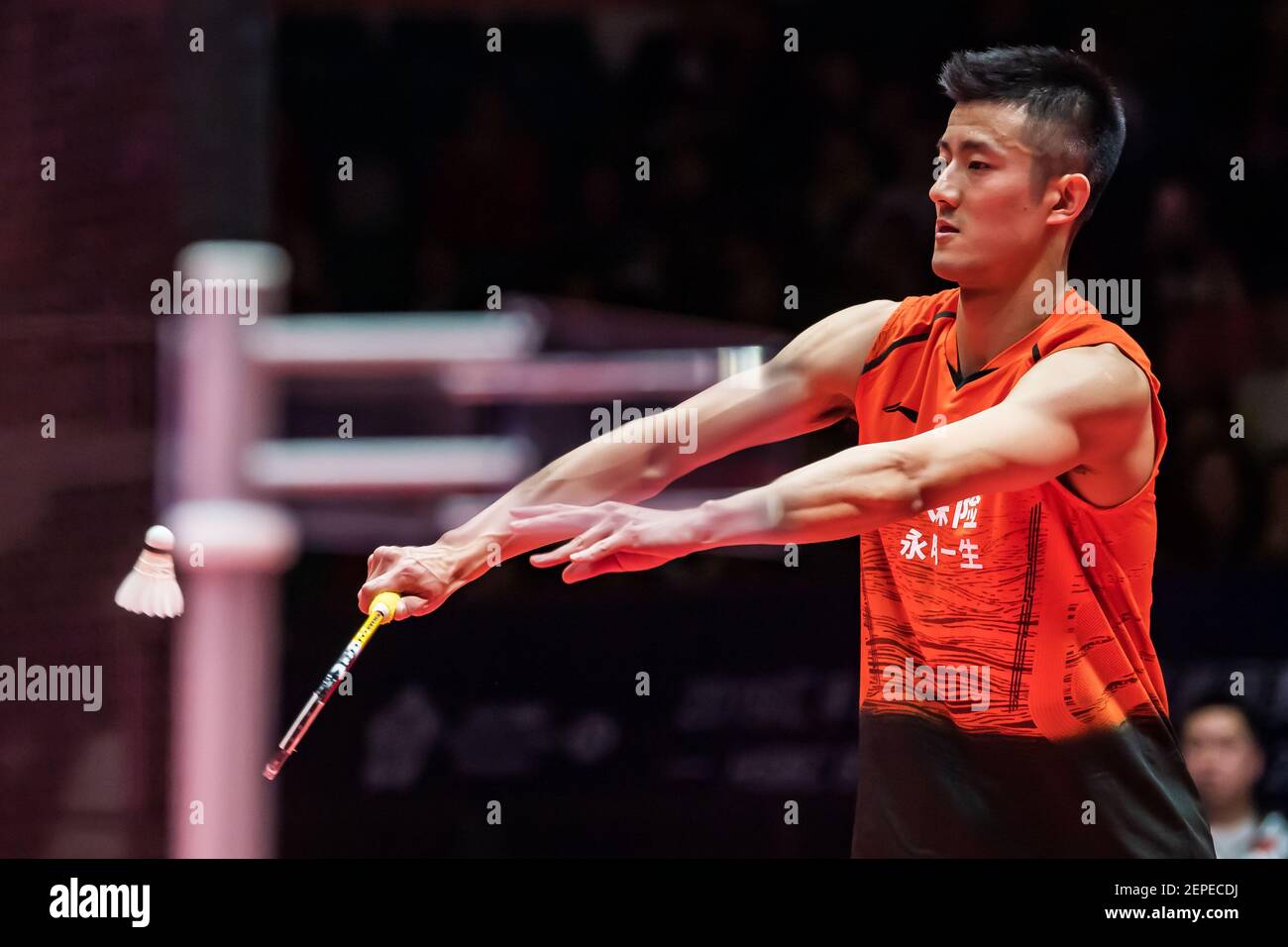Chen Long of China competes against Viktor Axelsen of Denamrk at group ...