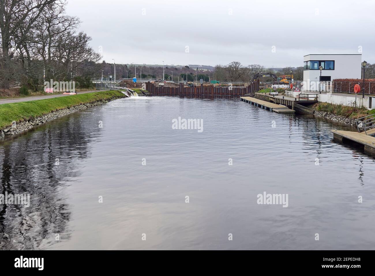Caledonian Canal improvements in Inverness Stock Photo - Alamy