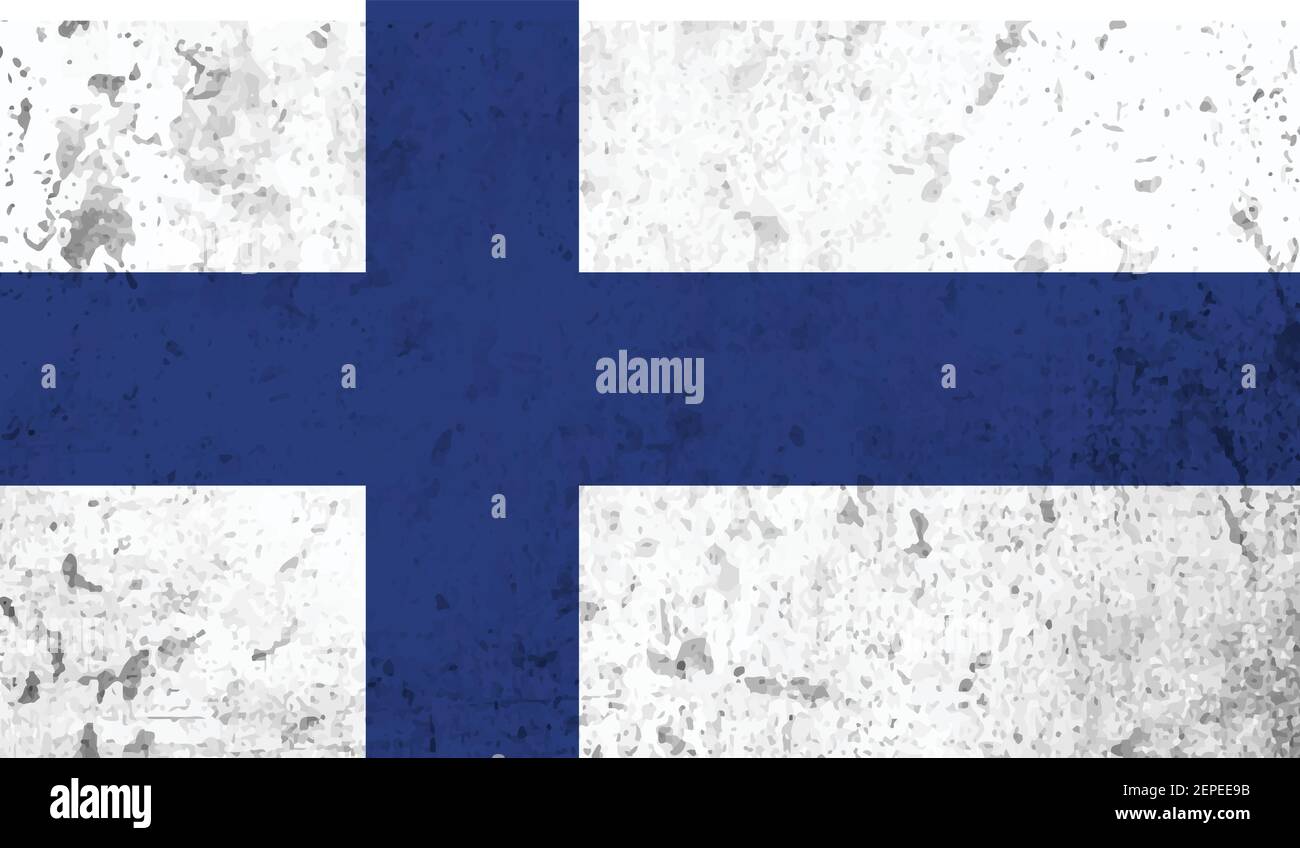 Vector Illustration Cool Grunge And Distressed Flag Of Finland Stock ...