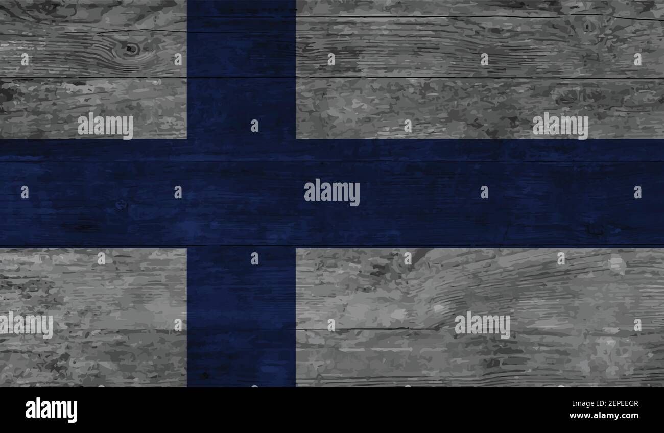 Vector Illustration Cool Grunge And Distressed Flag Of Finland Stock ...