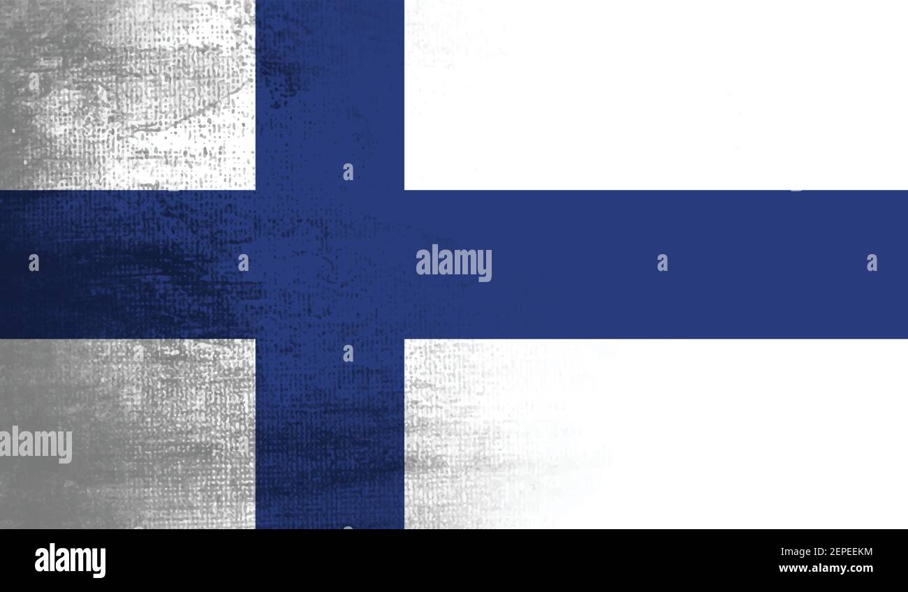 Vector Illustration Cool Grunge And Distressed Flag Of Finland Stock ...