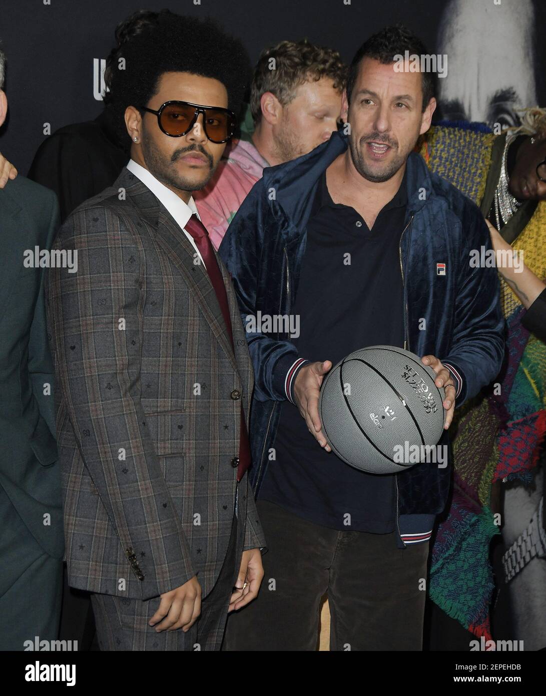 (L-R) The Weeknd and Adam Sandler at the UNCUT GEMS Los Angeles ...
