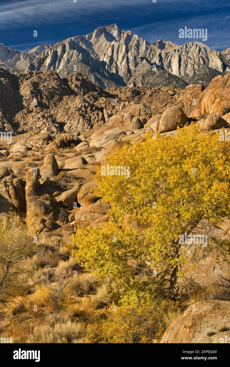 Lone Pine Peak, near Mount Whitney, view from Alabama Hills, Sierra ...