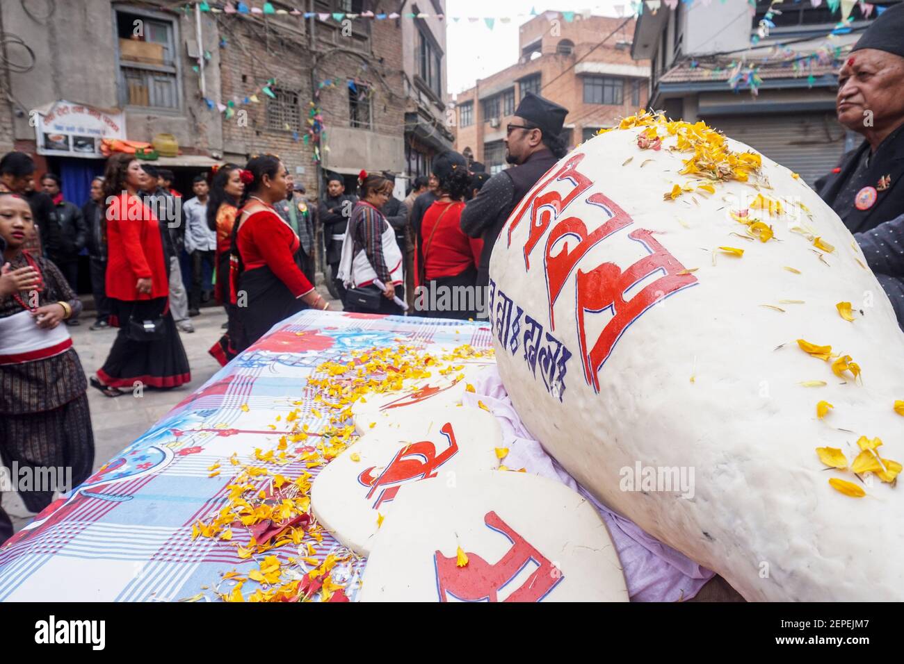 People from Newar community dressed in traditional attires participate ...