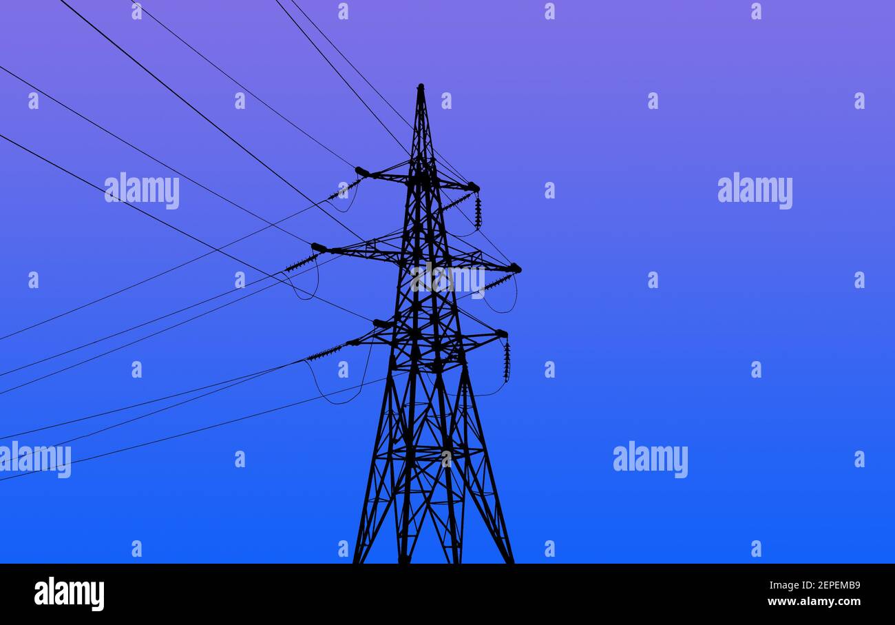 Electricity pylons and line Stock Photo - Alamy