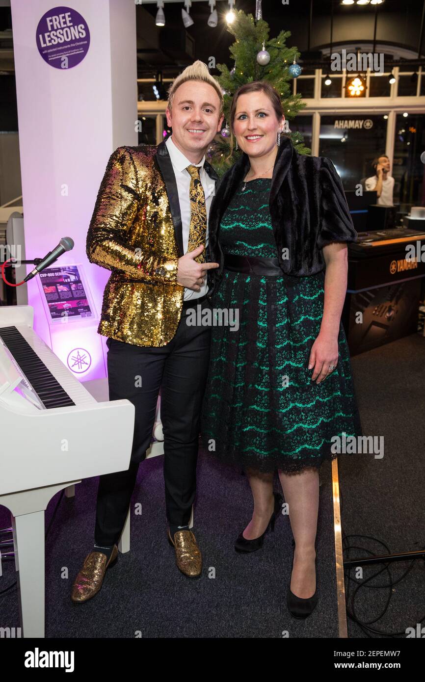 John Galea and Hannah Long pose for a photo during his music event at ...