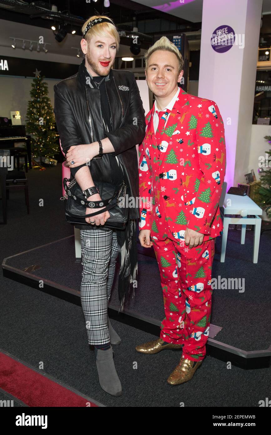 Lewis Duncan Weedon and John Galea pose for a photo during his music ...