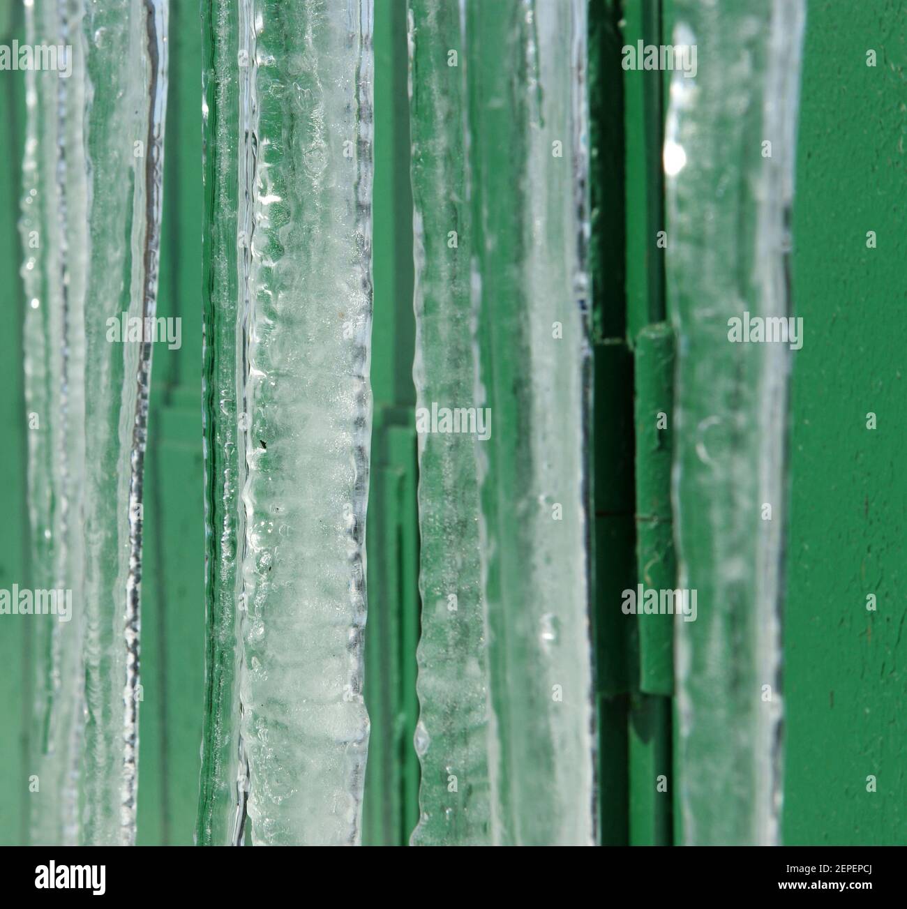 Photo of icicles. Natural light in a sunny day Stock Photo - Alamy