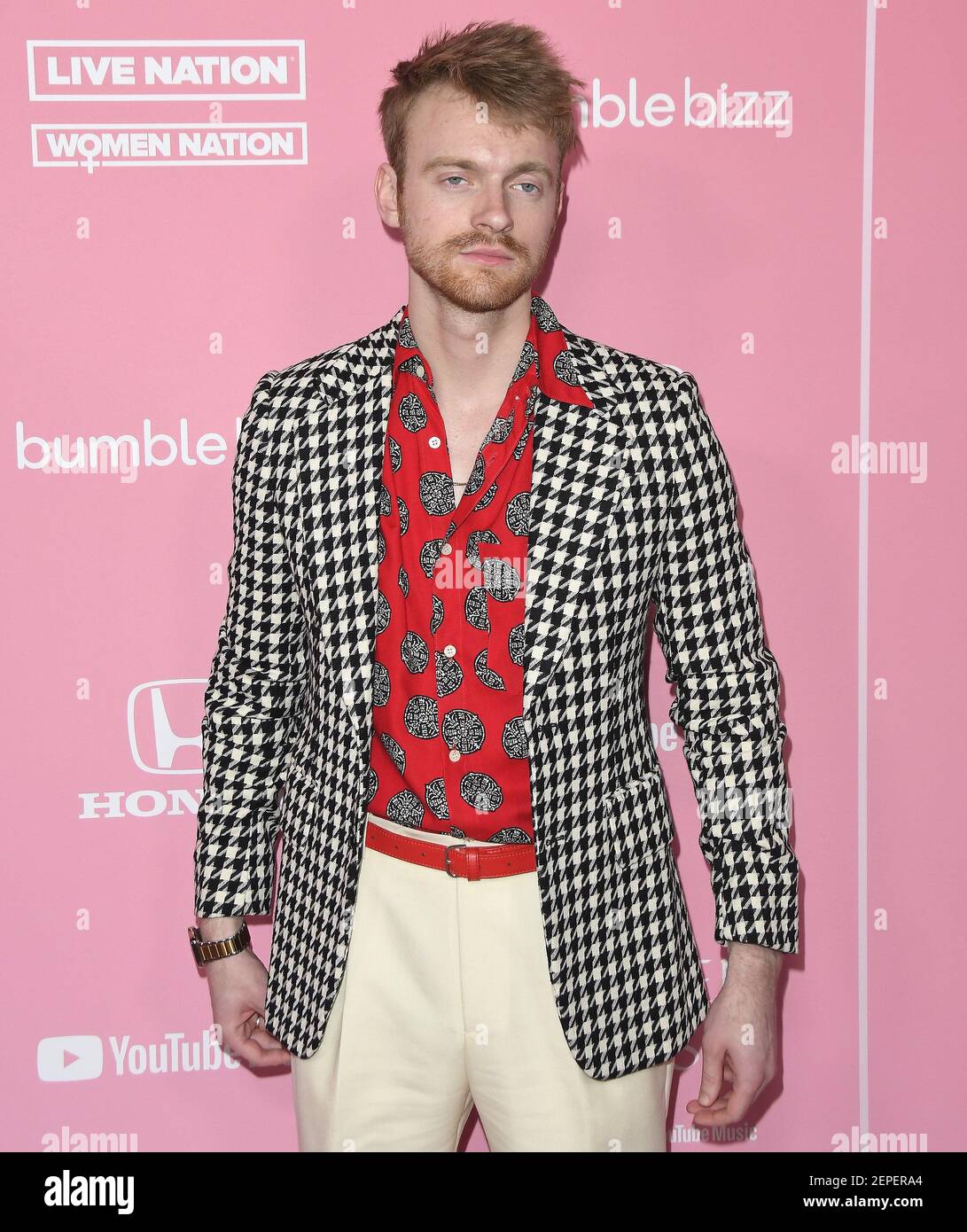 Finneas O'Connell arrives at the 2019 Billboard Women in Music held at ...