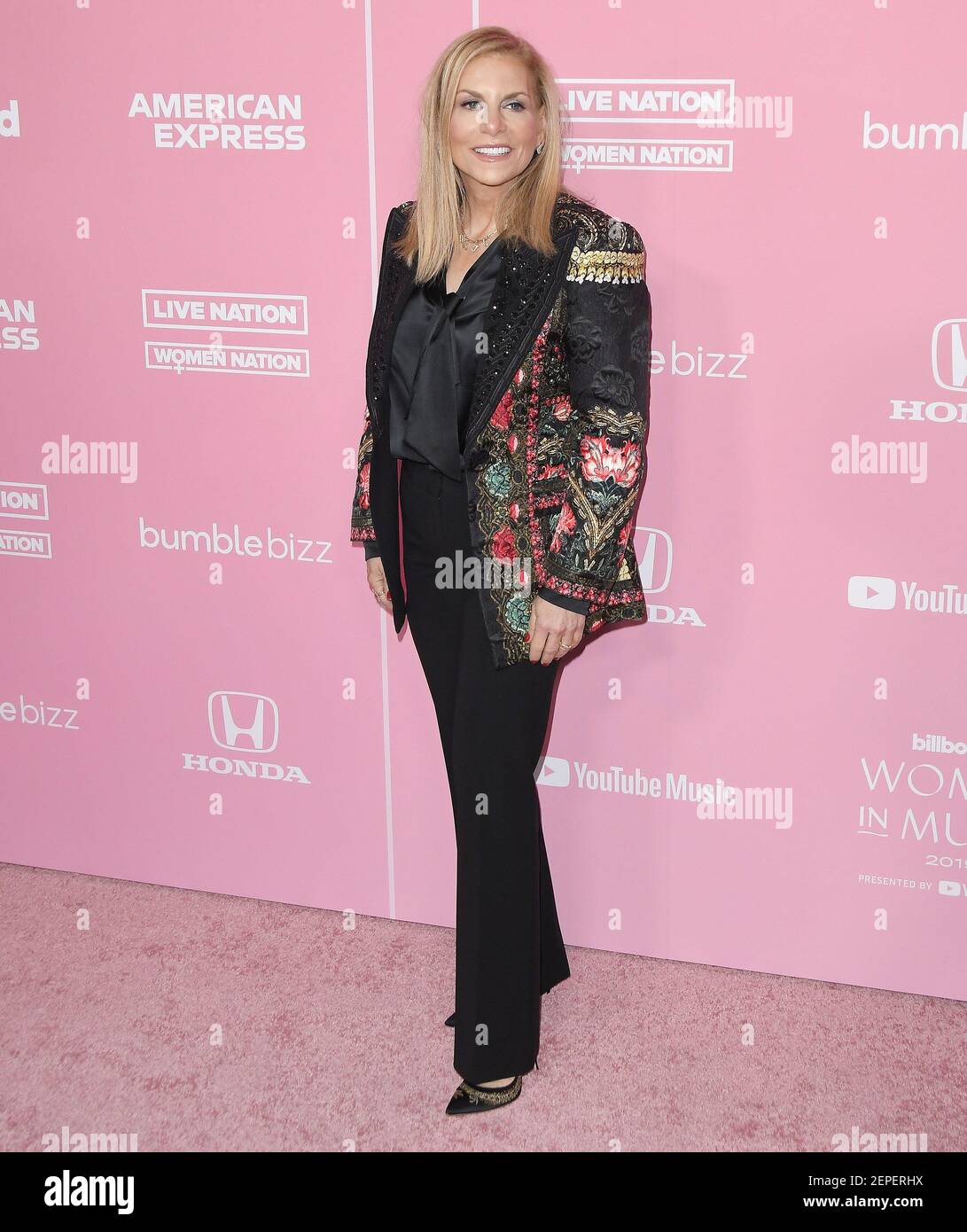 Dawn Ostroff arrives at the 2019 Billboard Women in Music held at the ...