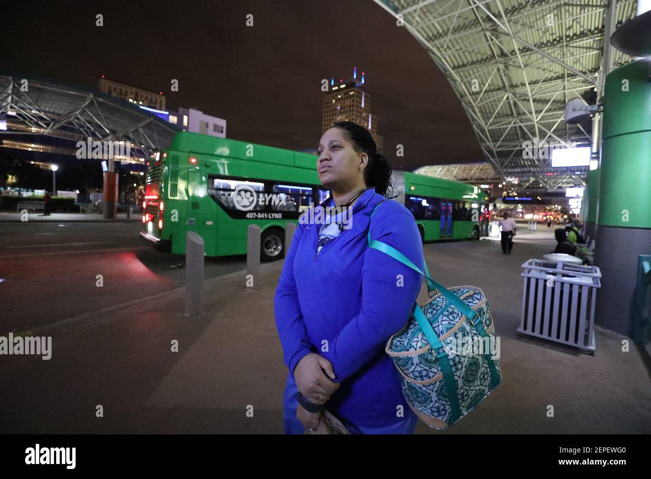 Nicky Wilkins, 36, waits at Lynx Central Station for the 6:30 a.m. No ...