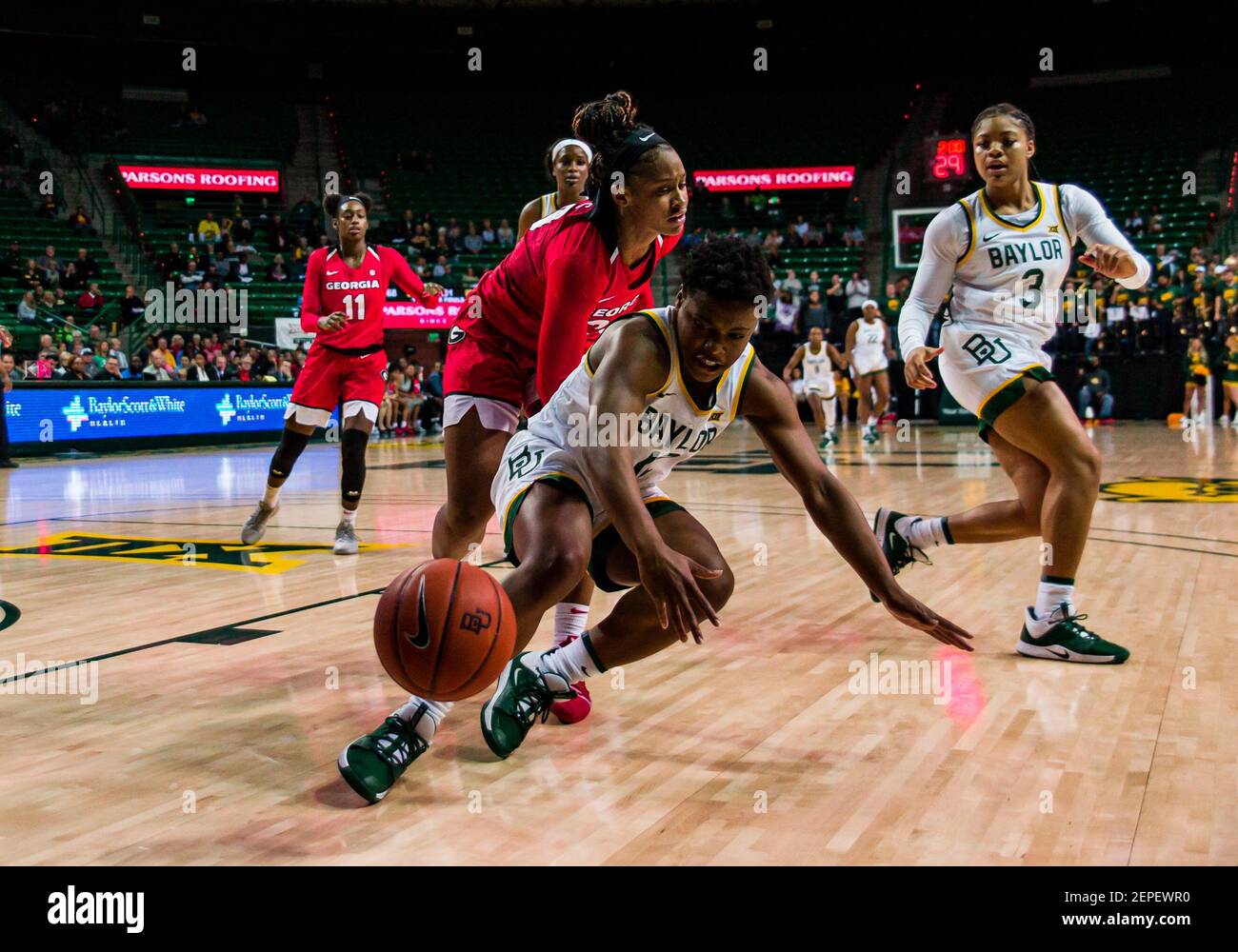 December 4 2019: Baylor Lady Bears guard Moon Ursin (12) dives for a ...