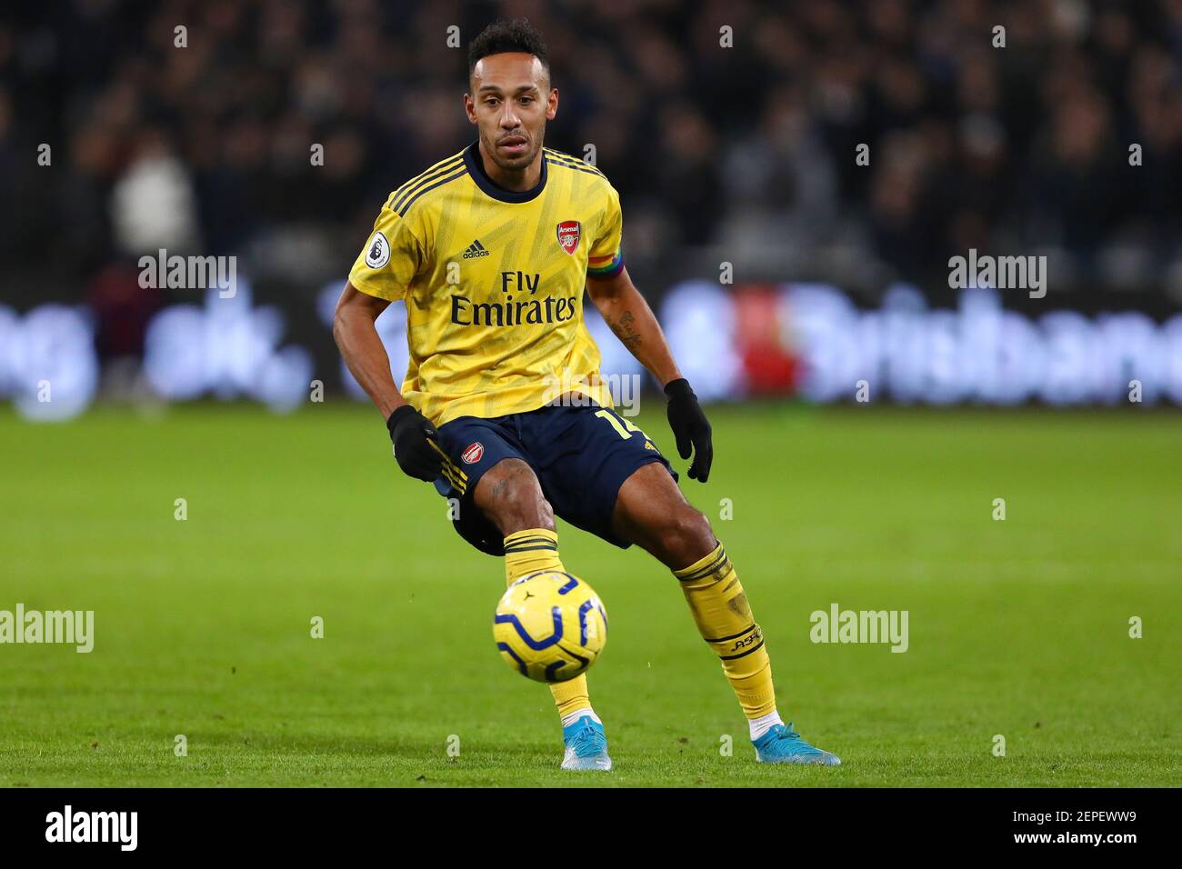 Pierre-Emerick Aubameyang of Arsenal in action during the Premier ...