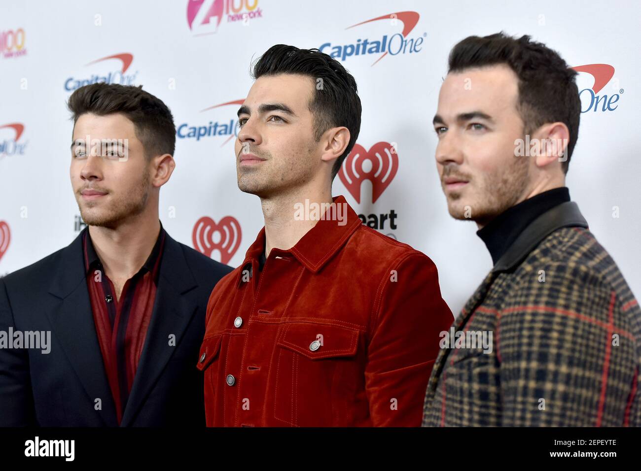 (L-R) Nick Jonas, Joe Jonas and Kevin Jonas attend the Z100’s ...