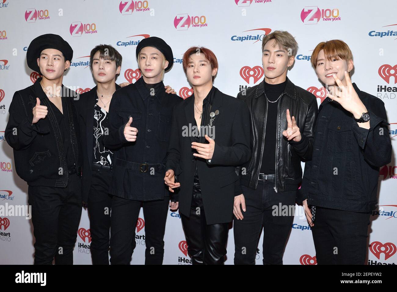 Members of the Korean Kpop band Monsta X attend Z100’s IHeartRadio ...
