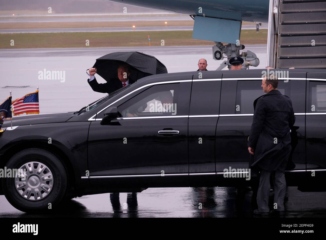 President Donald J. Trump arrives at Philadelphia International Airport for the 2019 Army Navy ...