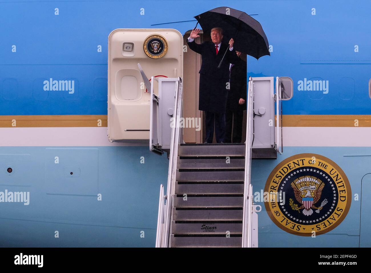 President Donald J. Trump arrives at Philadelphia International Airport for the 2019 Army Navy ...